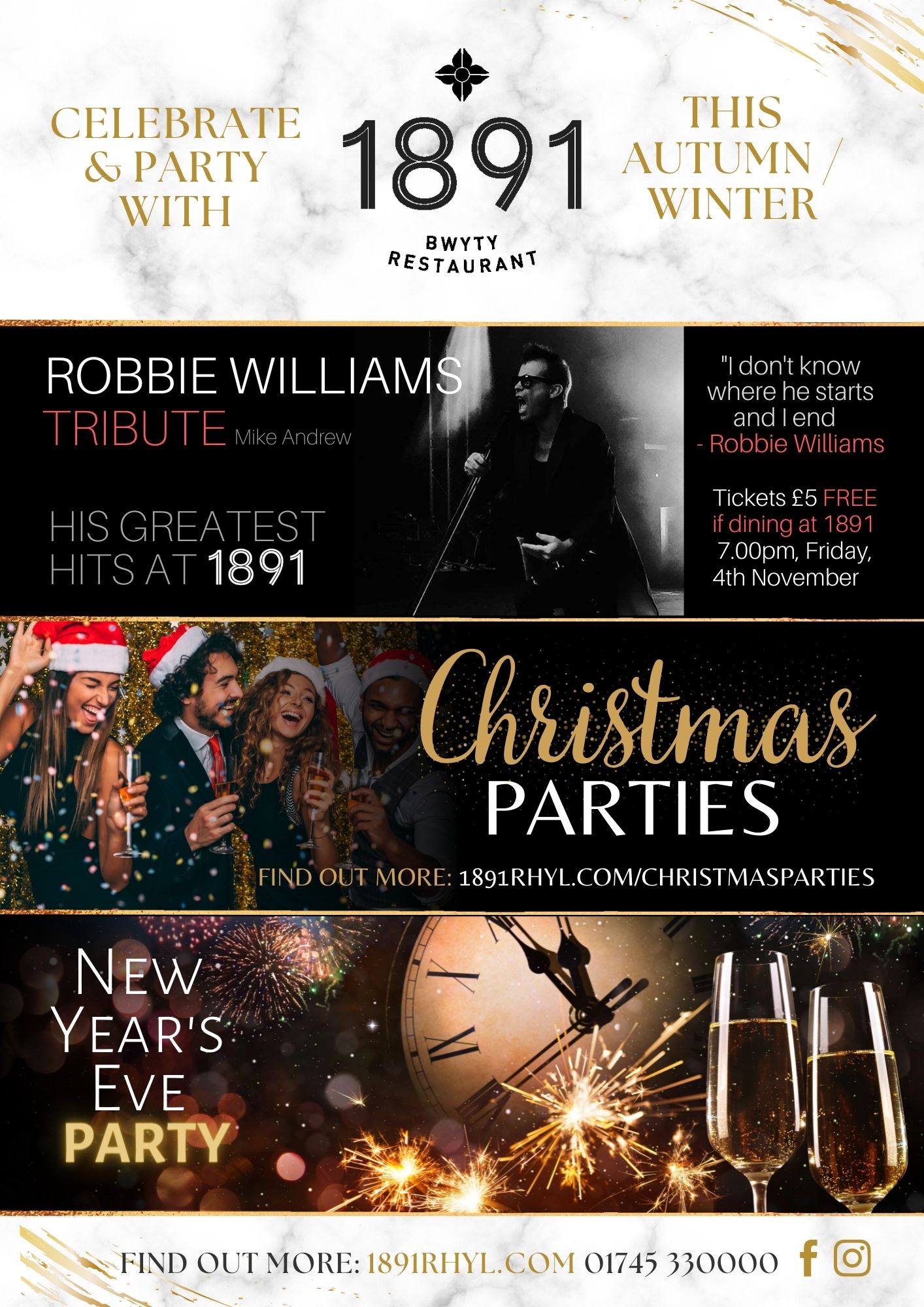 Menus – 1891 Restaurant Rhyl